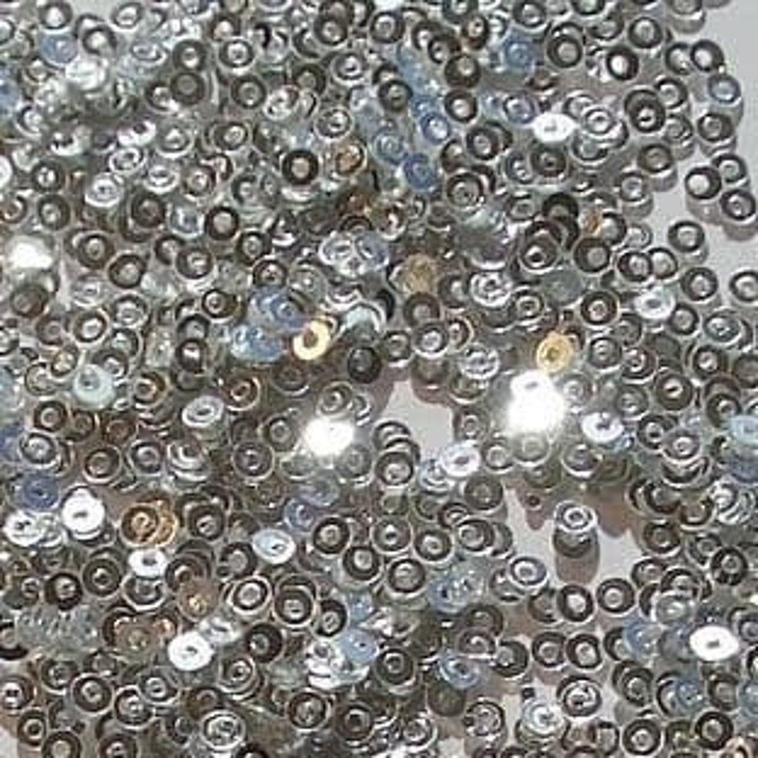 Tiny 2mm Metallic Silver Sequins X 5g. Thousands of Metallic Silver ...