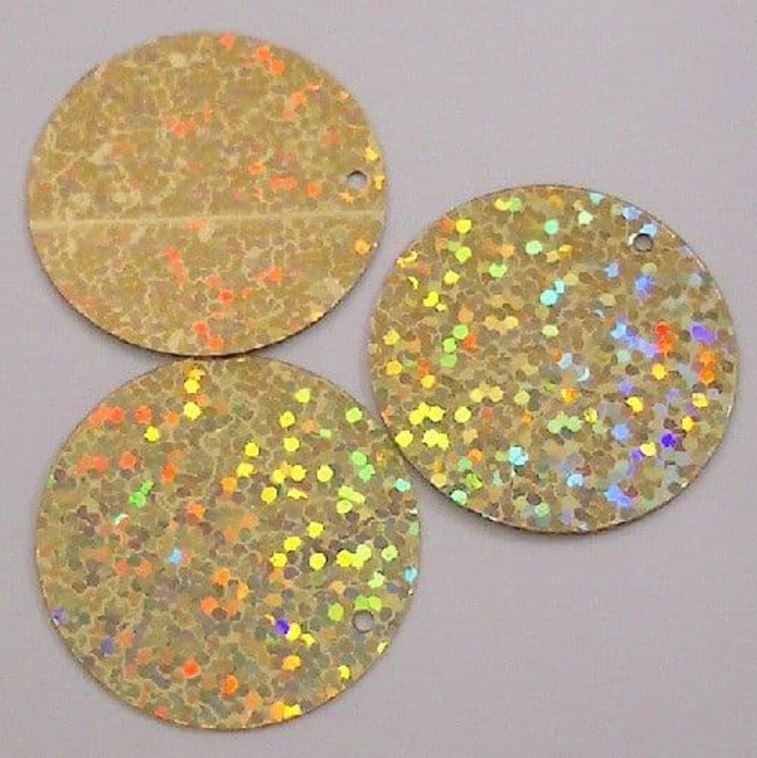 Huge XXL 60mmholographic Gold Sequins X 100 Big Sew on Hologram Gold ...