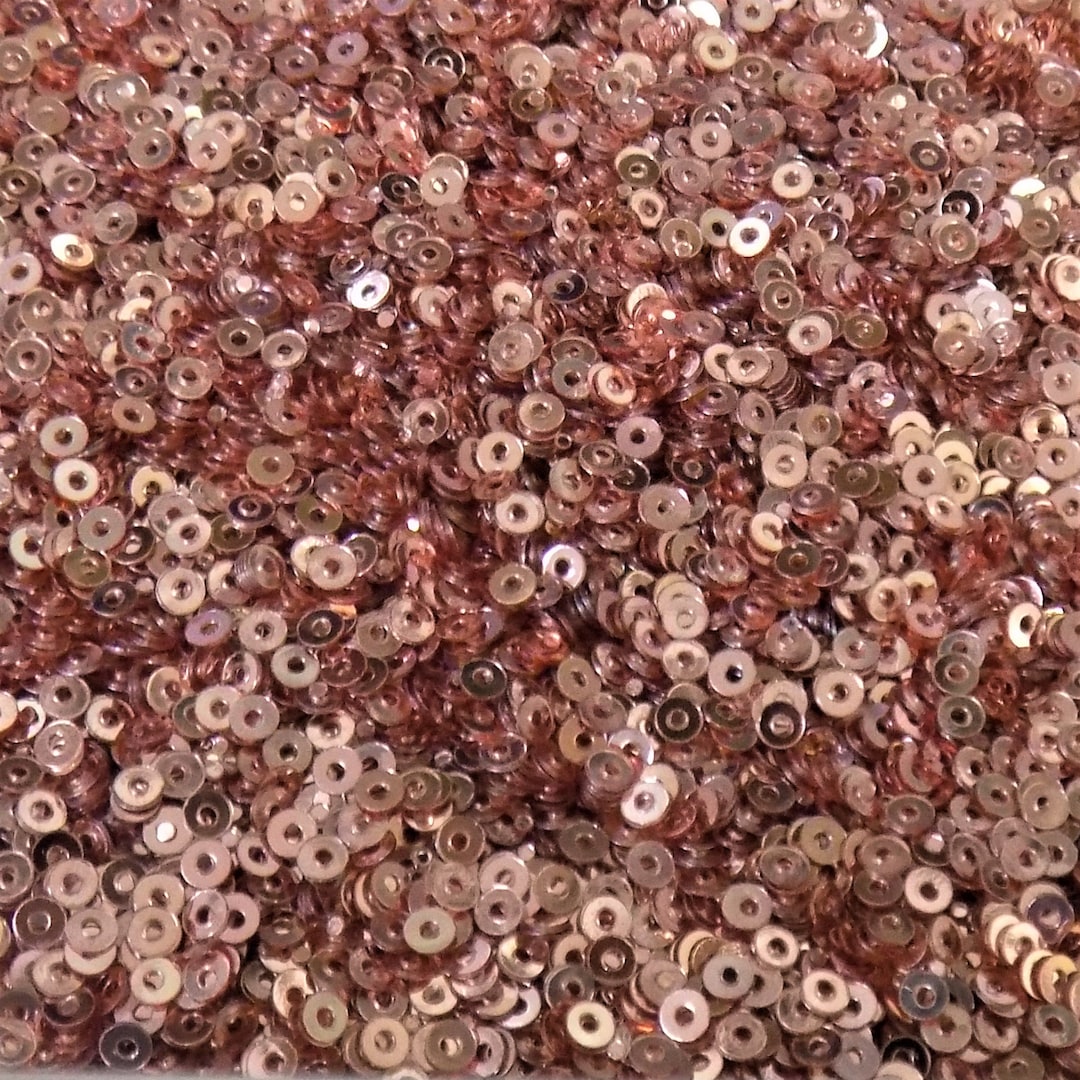 Tiny Metallic Rose Gold 2.5mm Sequins X 10g. 100s of Sequins. Pretty ...