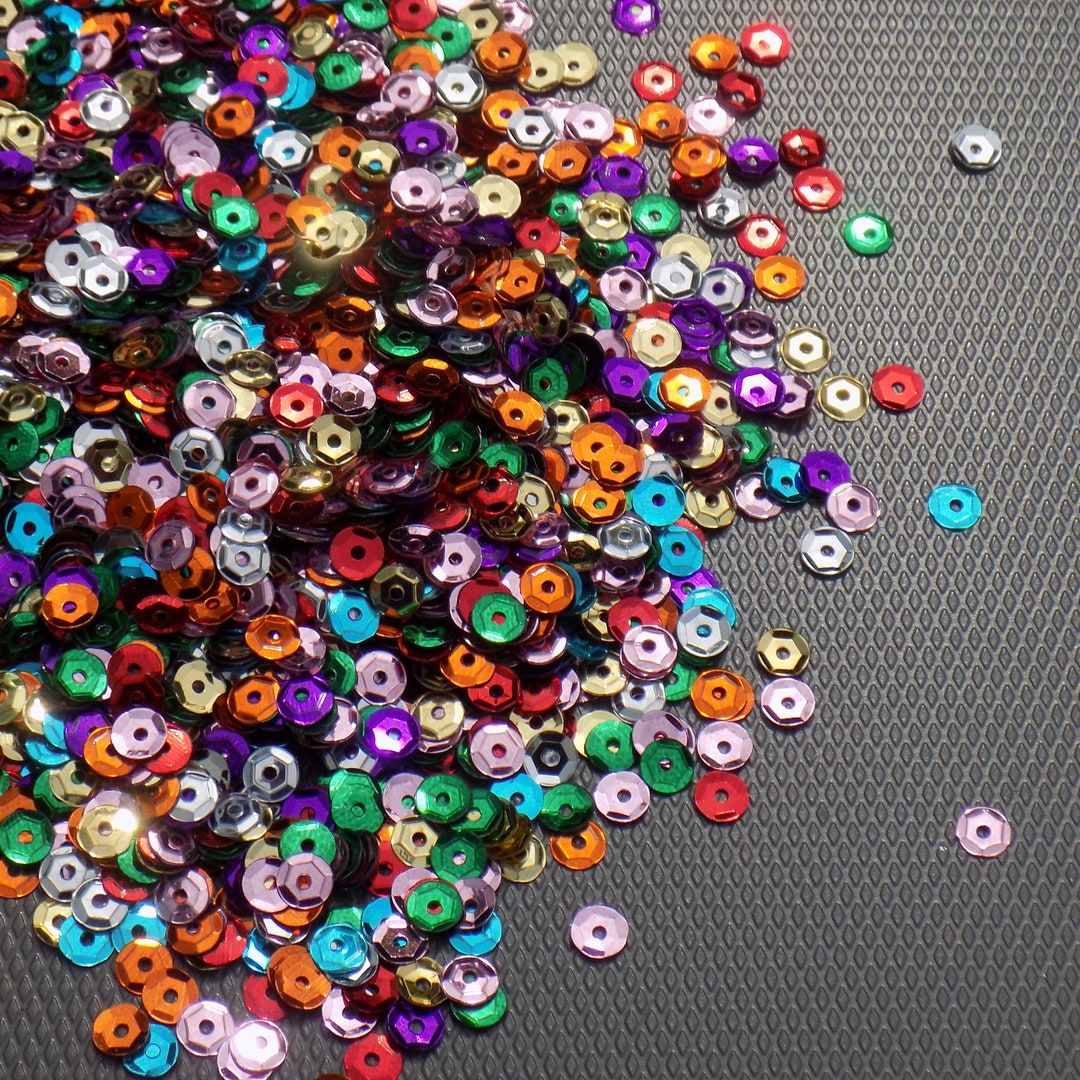 4mm Mixed Metallic Cupped Sequins X 10g. Hundreds of Metallic Effect ...