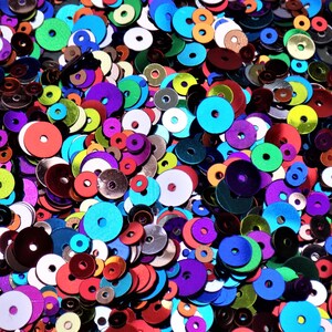50g Mixed Flat Sequins. Mixed Sizes 3mm, 4mm, 5mm and 6mm. Mixed ...