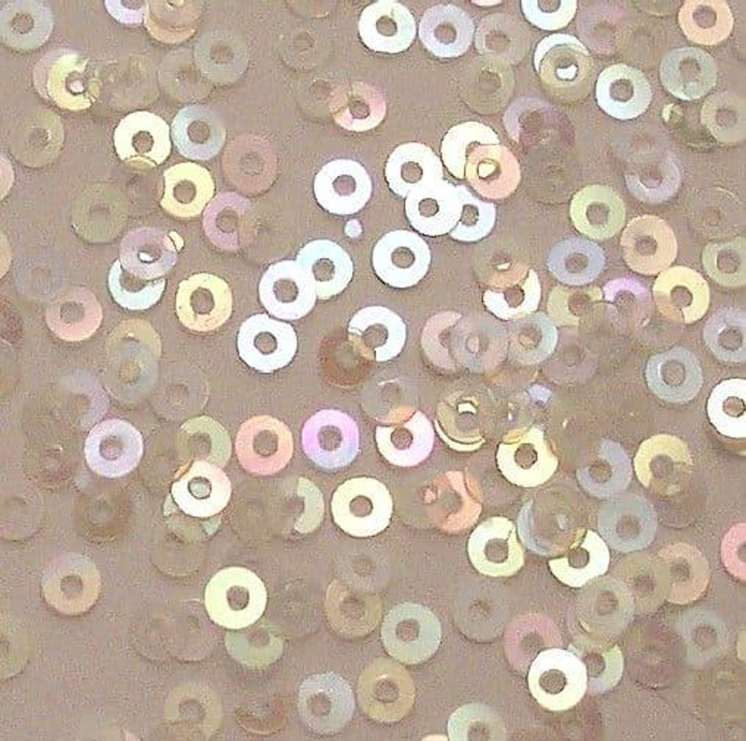 Tiny 3mm Clear Iridescent Sequins. 100s 3mm Sew on AB Clear Sequins 5g ...