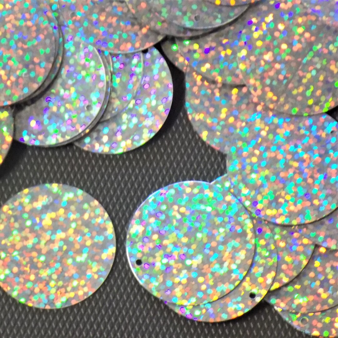 150 X 30 Mm Hologram Silver Large Disc Sequins. Penny Sequins Big ...