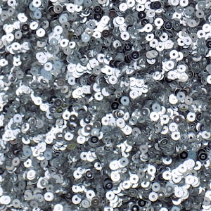 Tiny 3mm Metallic Silver Sequins. Metallic Silver Flat Sequins X 10g ...