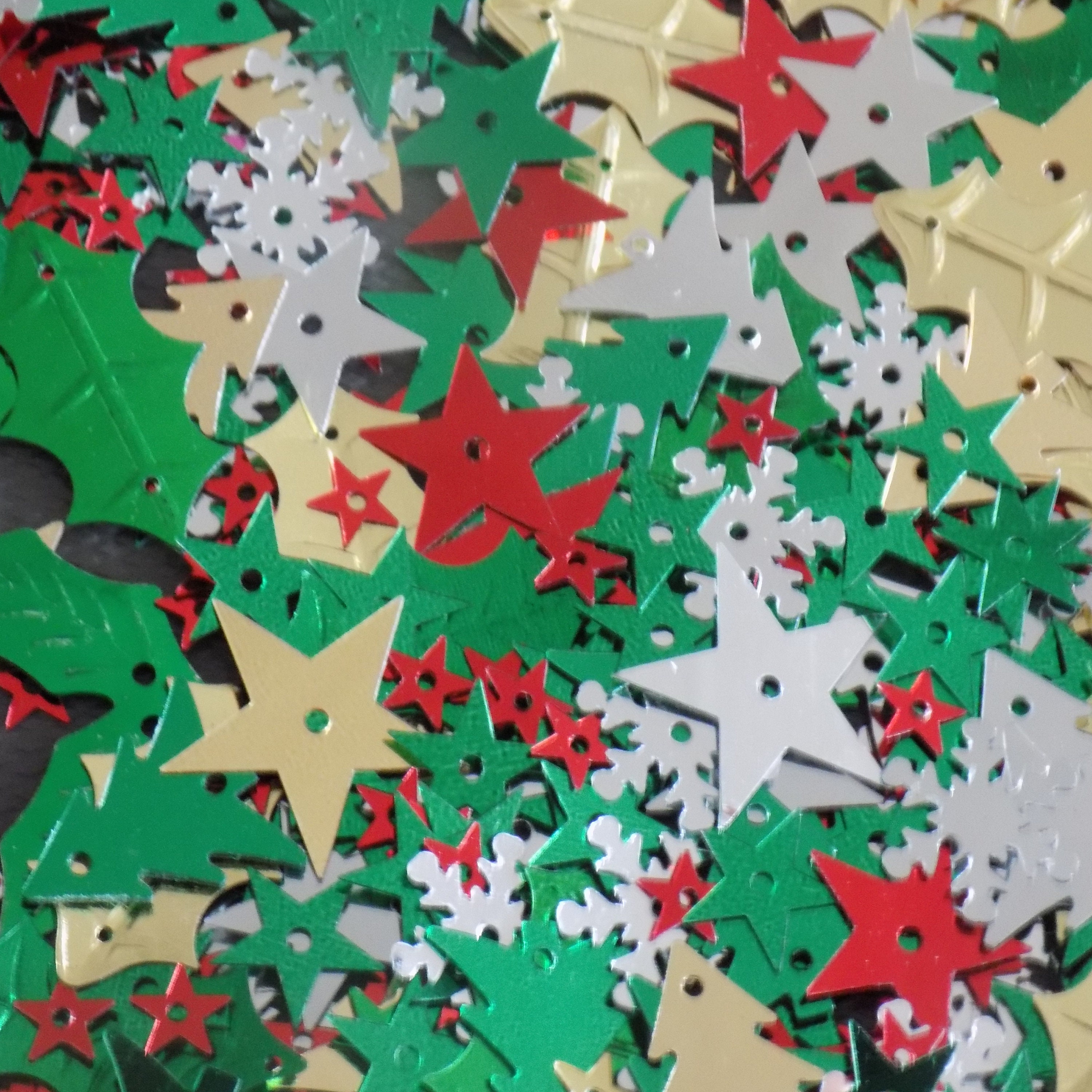 Christmas Shapes Sequins Mixed Pack 20g 100s of Sequins. - Etsy