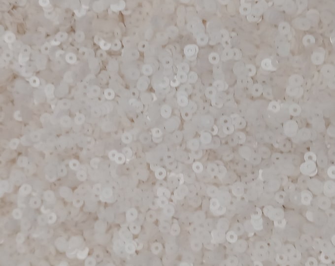 Tiny 3mm Satin White Sequins. Matt White Flat Sequins X 5g, 100s of ...