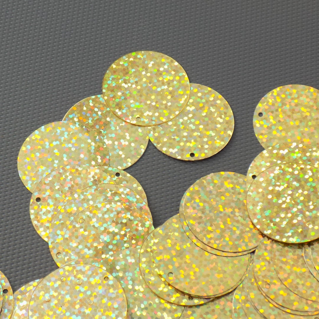 175 X 30mm Hologram Gold Large Disc Sequins. Penny Sequins Big Sequins ...