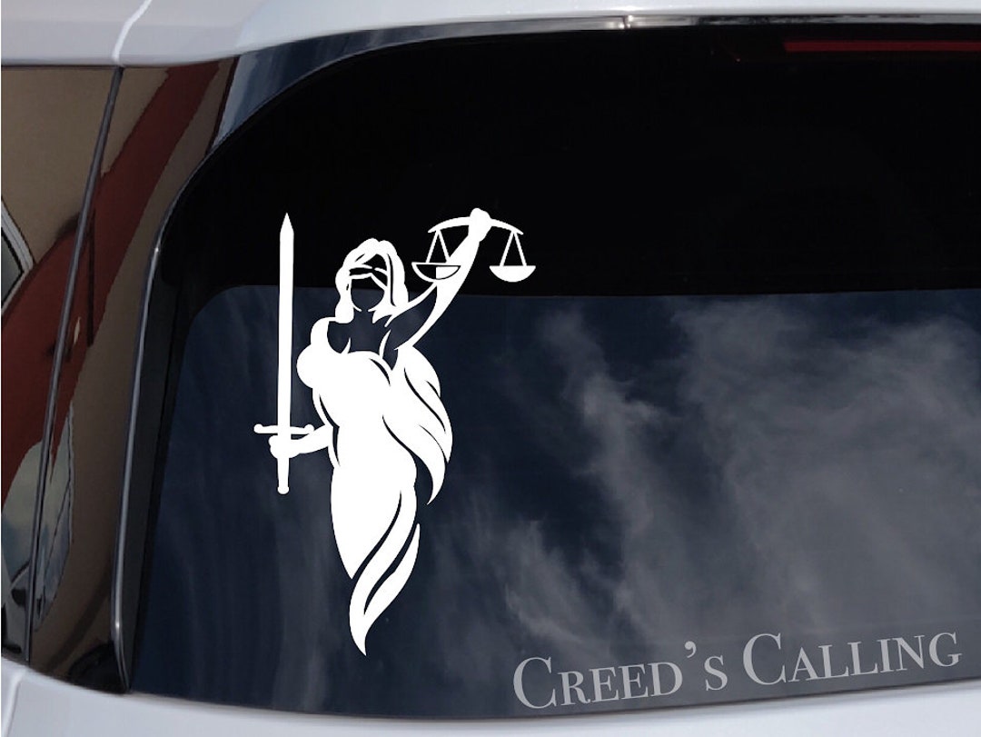 DECAL | Lady Justice, Justice Card, Justice Decal, Balance Decal ...
