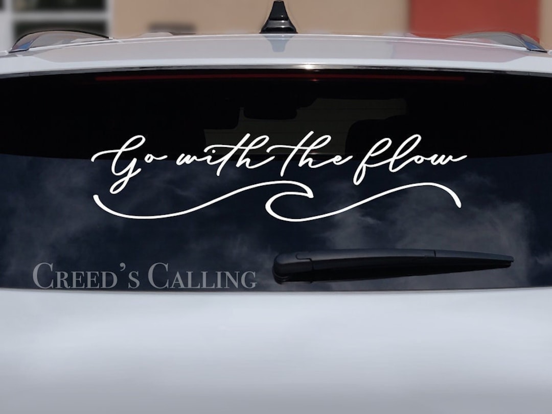 DECAL | Go With the Flow, Ocean Decal, Beach Decal, Flow, Laptop ...