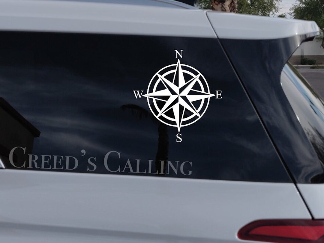 DECAL | Compass Decal, Compass Sticker, Direction Decal, Adventure ...