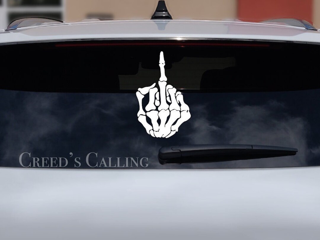 DECAL | Middle Finger Skeleton Hand Decal, Skeleton Hand, Halloween ...