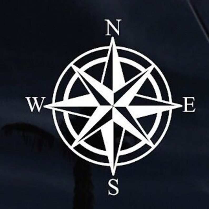 DECAL | Compass Decal, Compass Sticker, Direction Decal, Adventure ...
