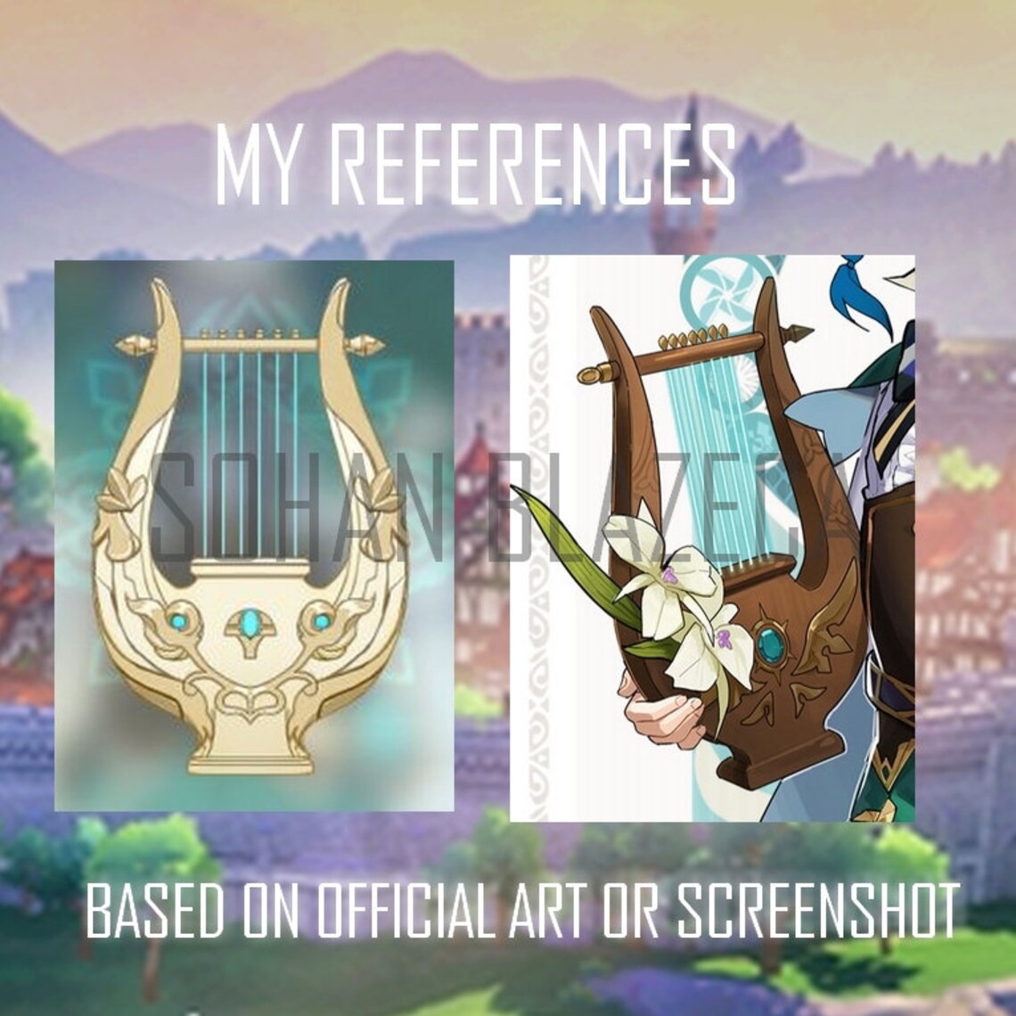 Venti Lyre Patterns Genshin Impact Cosplay Etsy Canada