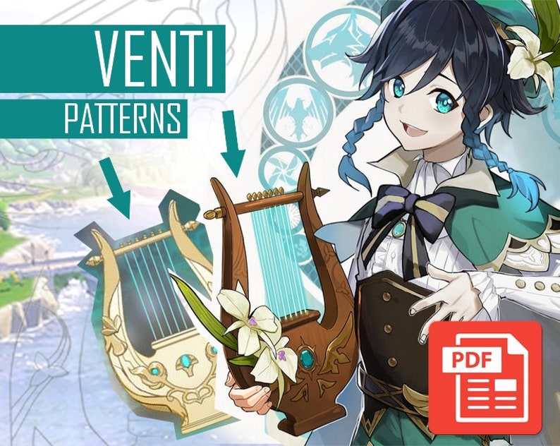 VENTI'S LYRES Genshin Impact Cosplay Pattern / Blueprint - Etsy