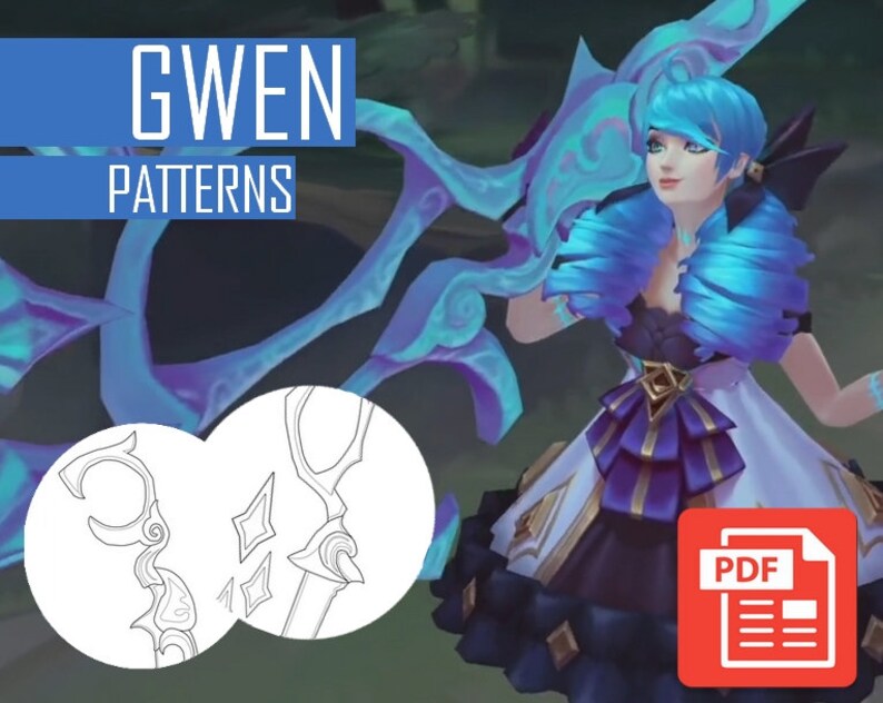 GWEN'S SCISSORS League of Legends Cosplay Pattern / Blueprint - Etsy