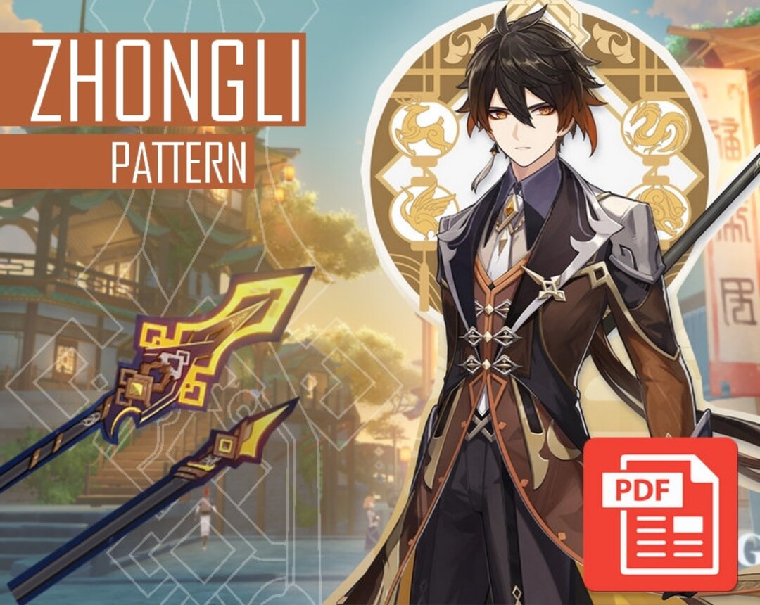 VORTEX VANQUISHER Zhongli Genshin Impact Cosplay Pattern / Blueprint - Etsy