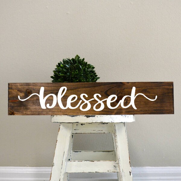 Wooden Blessed Sign - Etsy