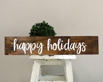 Happy holidays sign | Etsy