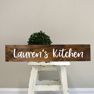 Personalized Kitchen Sign, Custom Kitchen Sign, Name Sign, Wood Sign ...