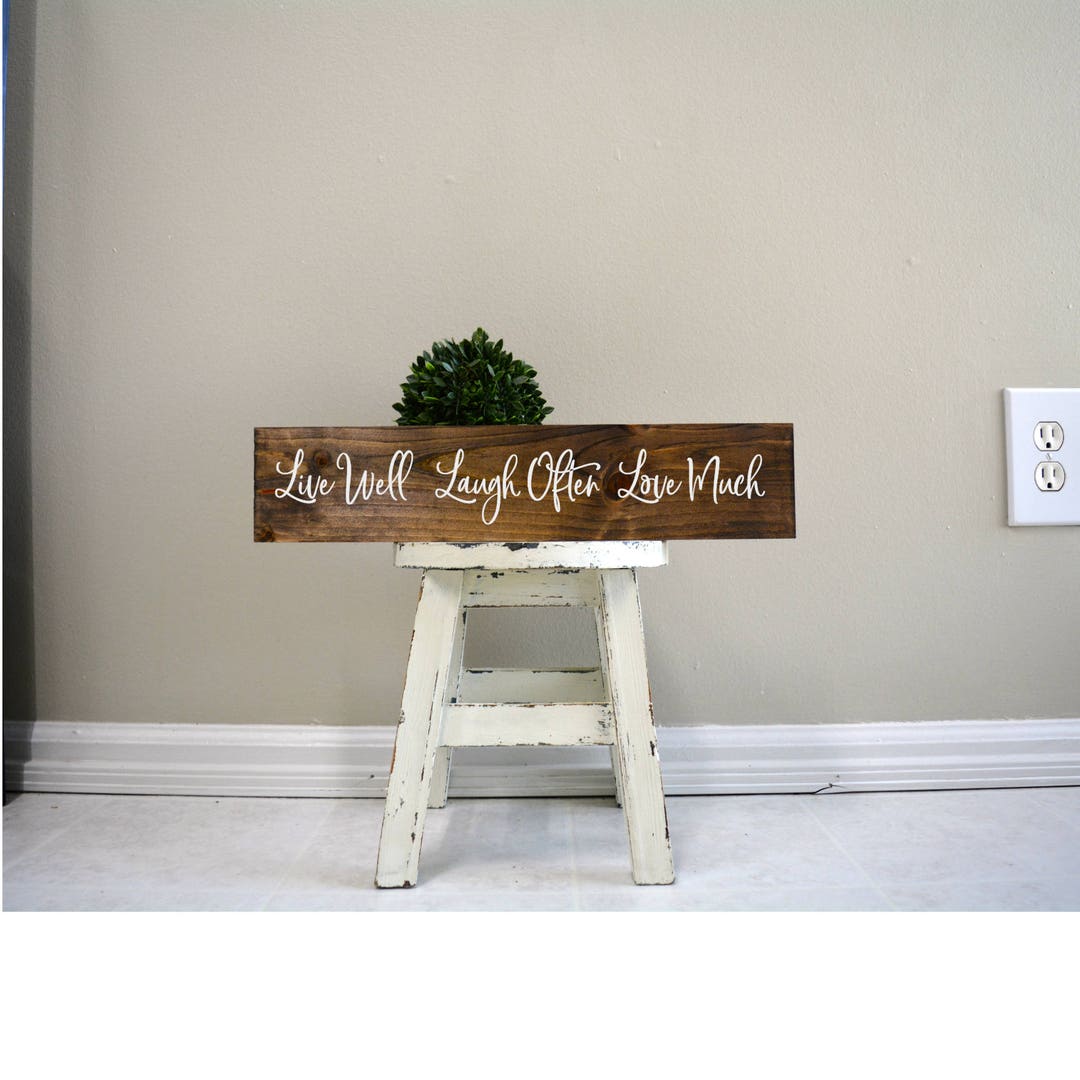 Live Well Laugh Often Love Much Wood Wall Sign, Home Decor Art - Etsy