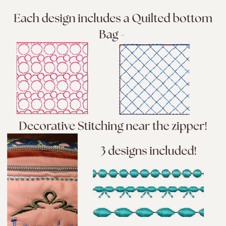 ITH Box Bag Embroidery Pattern, Large 240 X 360 Hoop, Quilted Zipper ...