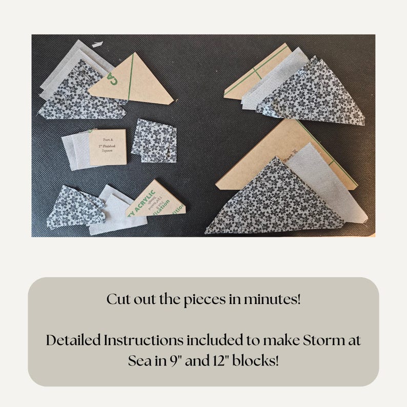 Storm at Sea Quilt Block Pattern and Acrylic Sewing Template - DIY ...