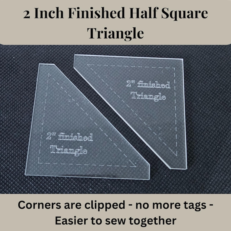 Acrylic Triangle Quilt Ruler Sewing Template for Half Square Blocks ...