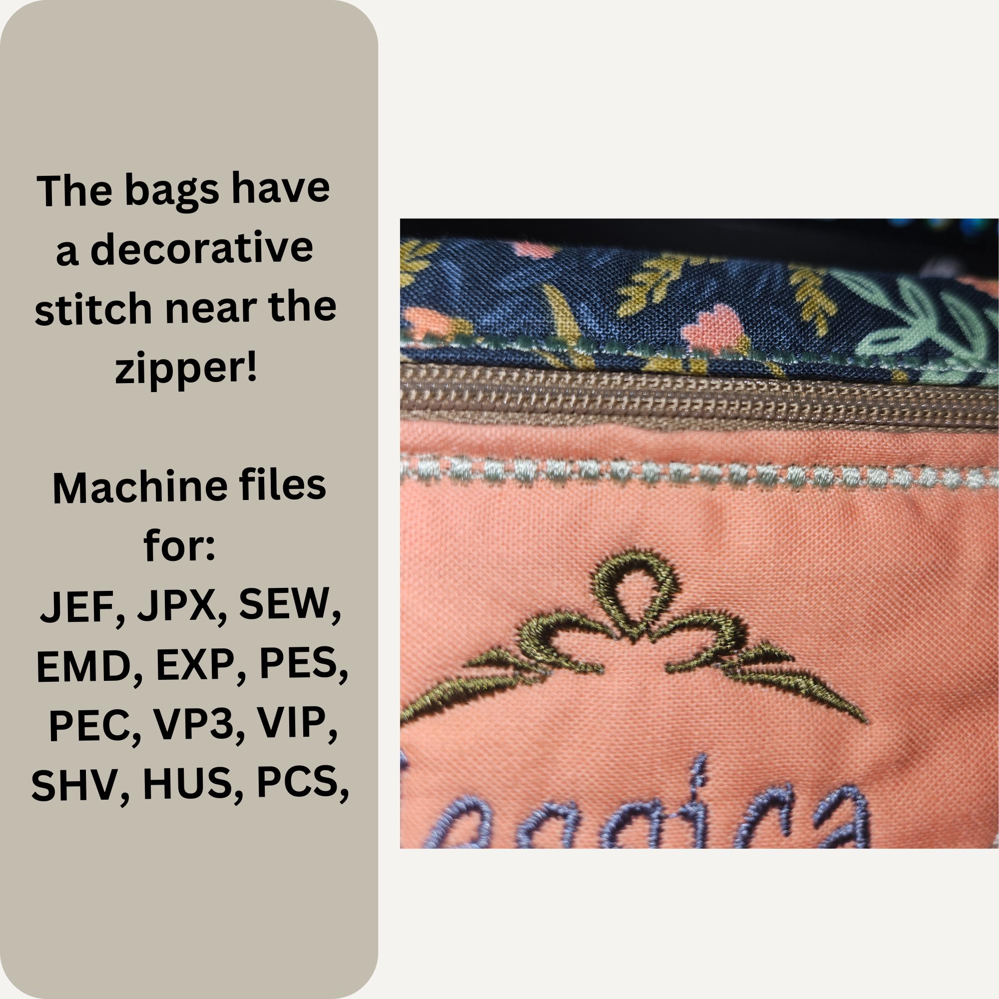 Machine Embroidery Design in the Hoop Pattern Bag Travel Organizer ...