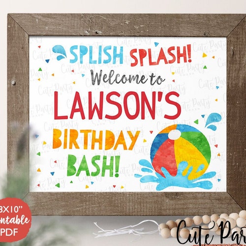 Beach Ball Birthday Banner Summer Fun Decorations Pool - Etsy