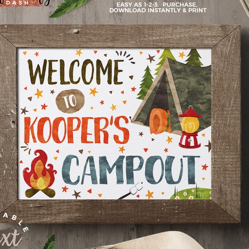 Editable Happy Camper Welcome Sign Camp Birthday Party Girl - Etsy