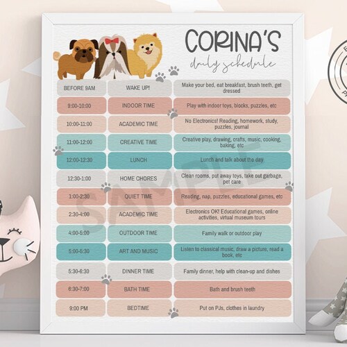 Weekly Puppy Care Chart PRINTABLE Dog Chore Chart for Kids | Etsy