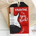 INSTANT DOWNLOAD, You Rock Valentine Gift Tag, Watercolor Guitar You ...