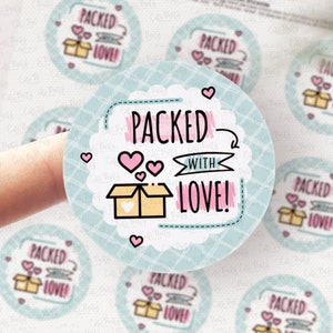 Packed With Love Printable Stickers, Support Small Business Packaging ...