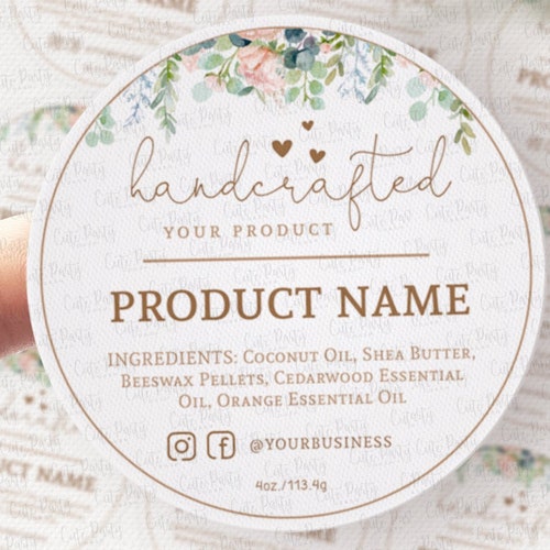 Round Product Label Editable Template INSTANT DOWNLOAD Add - Etsy