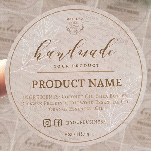 Round Product Label Editable Template INSTANT DOWNLOAD Add - Etsy