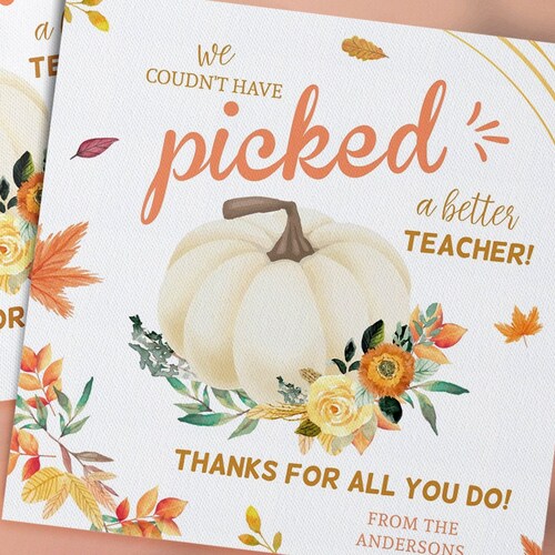 Thanksgiving Teacher Gift Tag Couldn't Have Picked a - Etsy