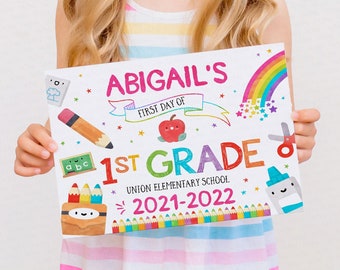 INSTANT DOWNLOAD EDITABLE Flamingo First Day of School Sign | Etsy