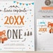 Fox First Birthday Time Capsule Card Woodland Fox Birthday - Etsy
