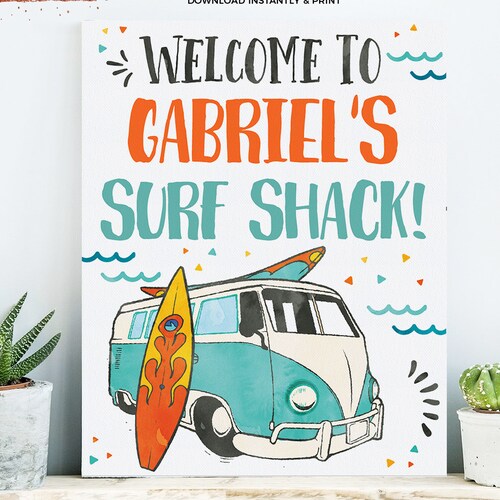 INSTANT DOWNLOAD EDITABLE Surf's up Party Decorations - Etsy