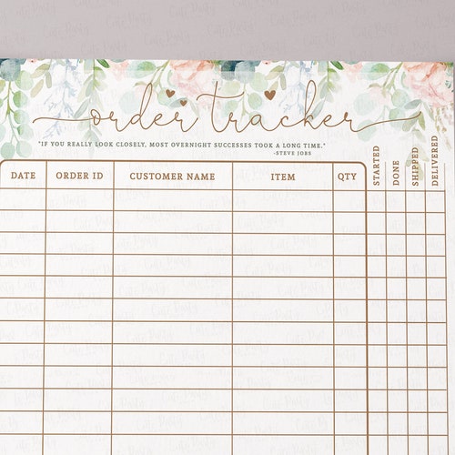 Greenery Order Form Template Editable INSTANT DOWNLOAD - Etsy