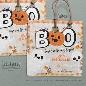 Printable Halloween Gift tag Boo here's a treat for you | Etsy