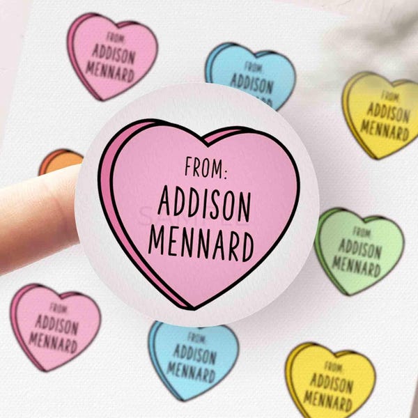 Personalized Heart Labels - Etsy