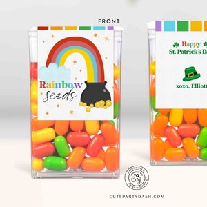 Editable Rainbow Seeds Mint Treat Labels, St. Patrick's Day Gift St ...