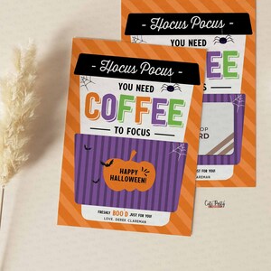 Hocus Pocus You Need Coffee to Focus Editable Halloween Coffee Gift ...