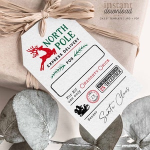 Christmas North Pole Express Gift Tag, Naughty Nice List Approved, From ...