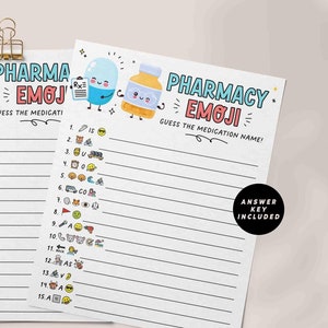 Pharmacy Emoji Game: Guess the Medication Name (printable, Instant ...