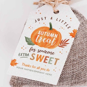 Autumn Treat Gift Tag: Editable Fall Favor Tags (instant Download) - Etsy