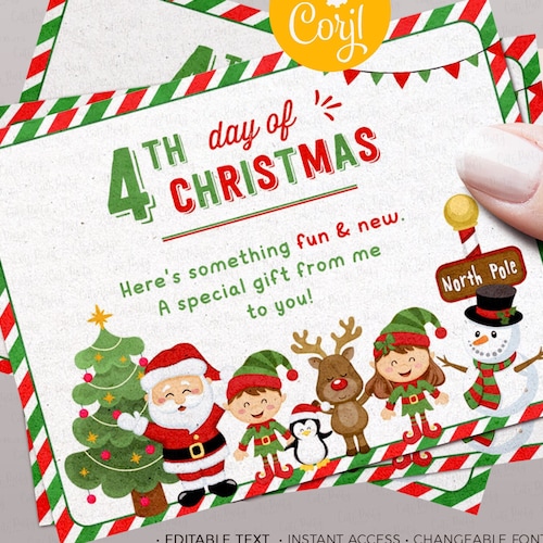 Editable Twelve Days of Christmas Printable Tags Printable - Etsy