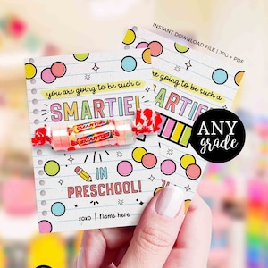 Printable First Day of School Candy Treat Tag Any Grade - Etsy