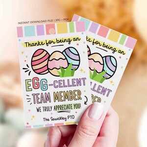 Editable Easter Team Member Appreciation Printable Gift Tag - Etsy